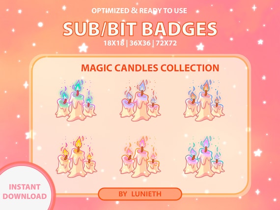 Candle Sub Badges Bit Badges Twitch Badges Cute Sub - Etsy