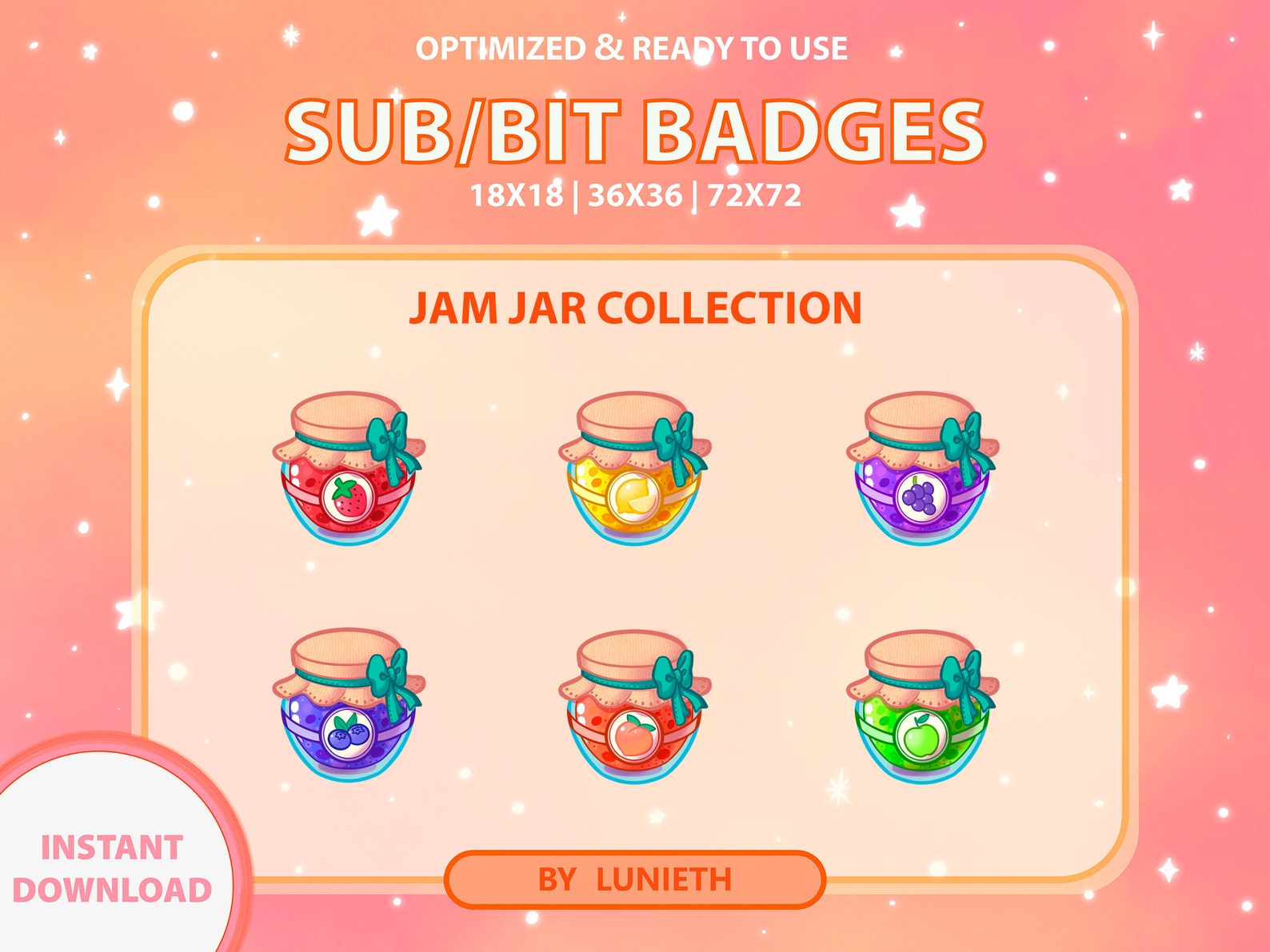 Jam Jar Sub Badges Bit Badges Twitch Badges Cute Sub Badges Twitch ...