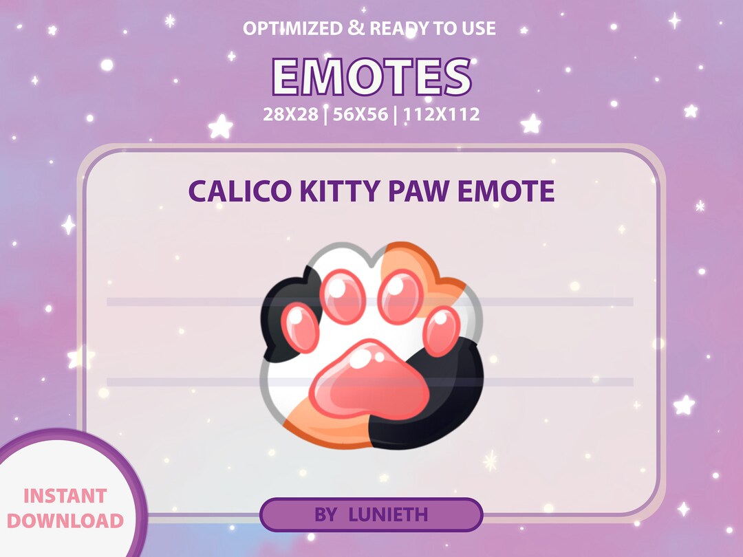 Cat Paw Emote | Paw Pink Toe Bean | Black White Orange | Cute Twitch ...