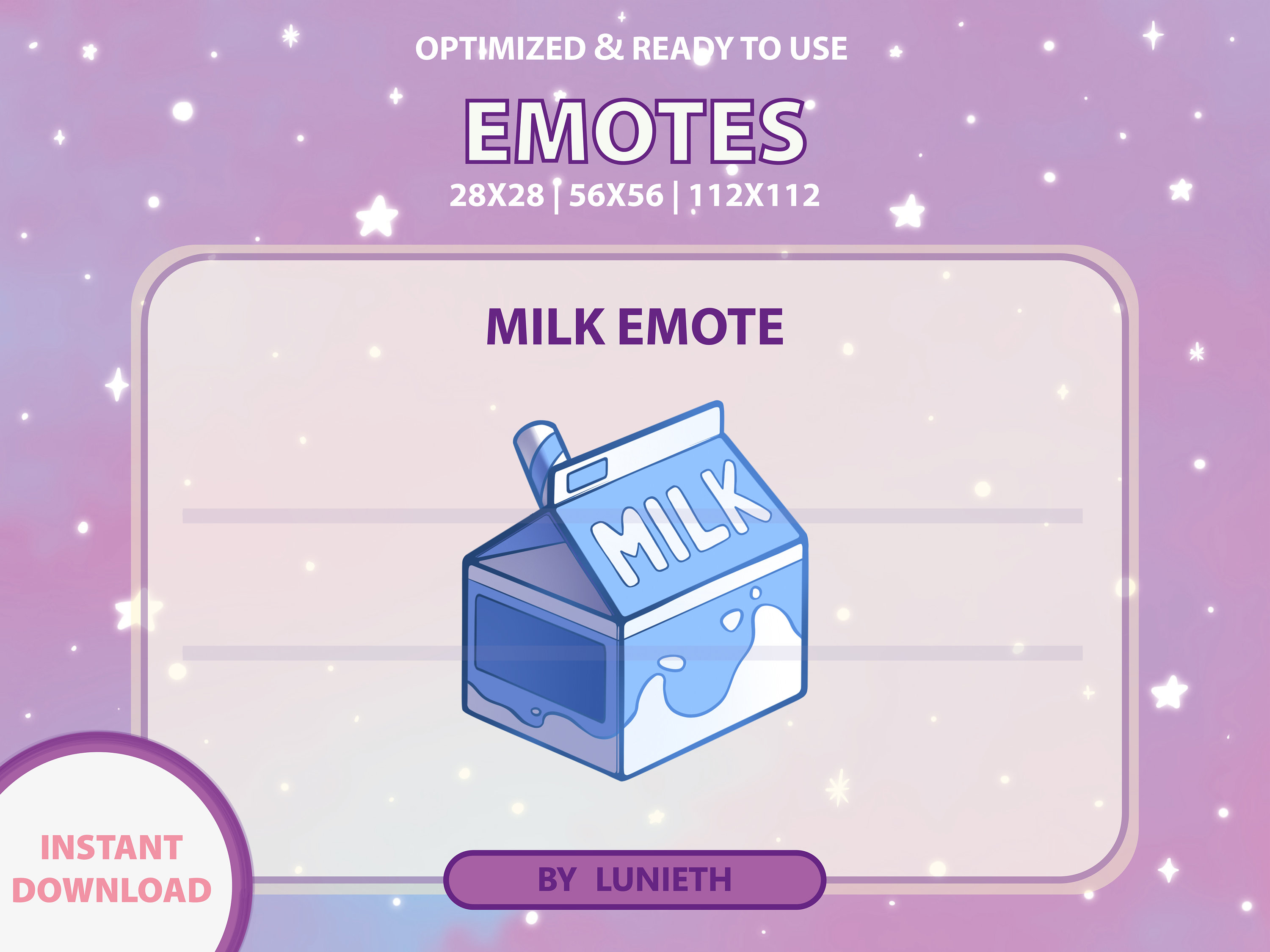 Whole Milk Box Emote | Cute Twitch Emote Design | Twitch Discord ...