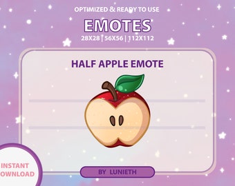 Glossy Red Apple Fruit Emote Cute Twitch Emote Design | Etsy