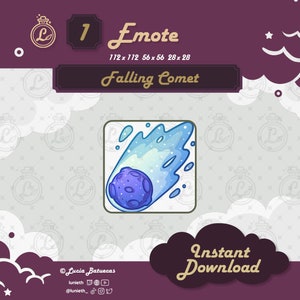 Blue Comet Emote | Cute Twitch Emote Design | Twitch Discord Youtube ...