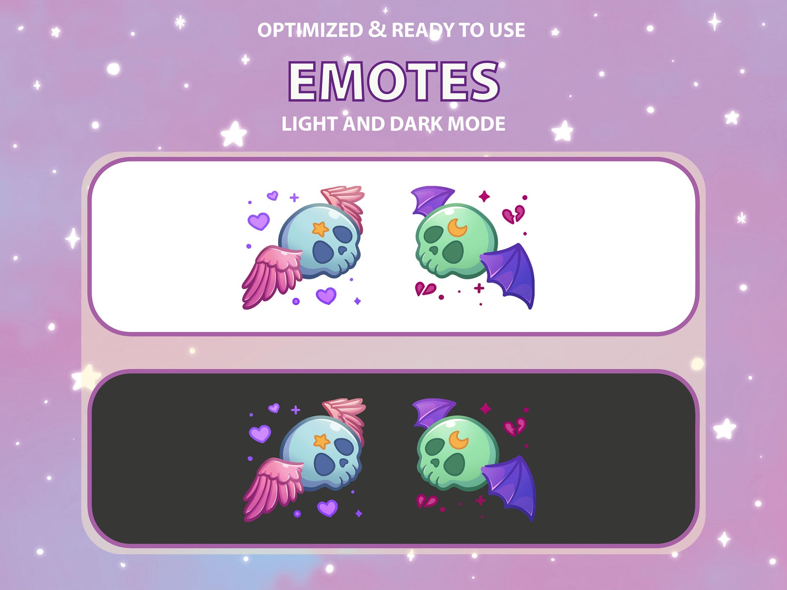 Skull Emote Set Cute Twitch Emote Design Twitch Discord Youtube Channel ...