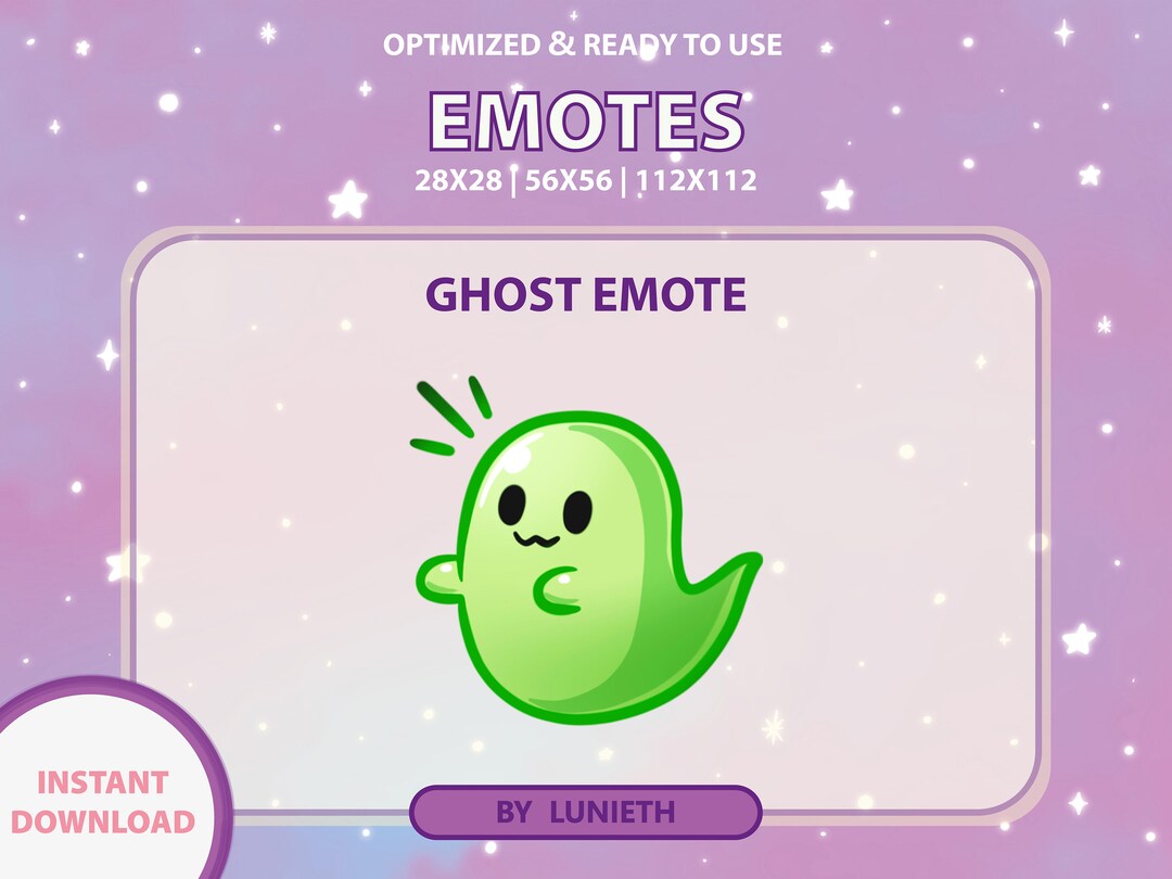 Ghost Emote | Cute Twitch Emote Design | Twitch Discord Youtube ...