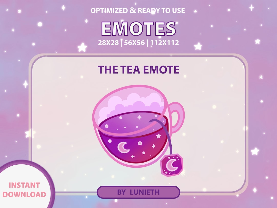 Cosmic Pink Tea Cup | Cute Twitch Emote Design | Twitch Discord Youtube ...
