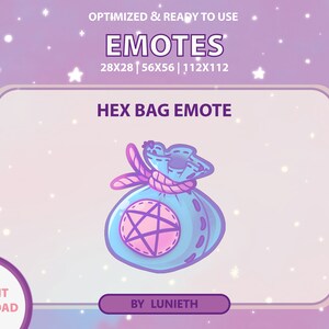 Hex Bag Emote | Cute Twitch Emote Design | Twitch Discord Youtube ...