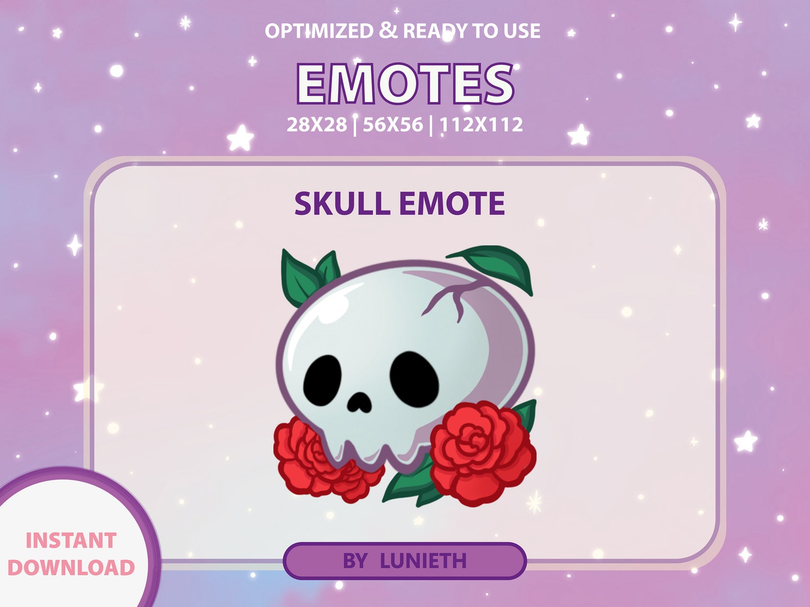 Skull Emote Cute Twitch Emote Design Twitch Discord - Etsy