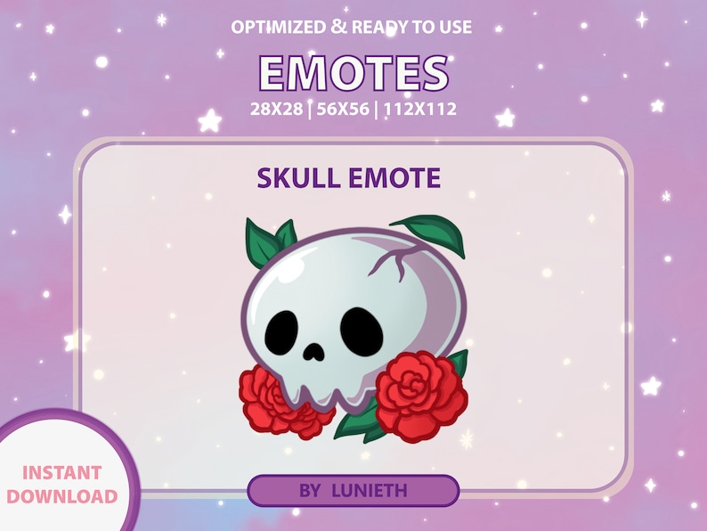 Skull Emote Cute Twitch Emote Design Twitch Discord - Etsy