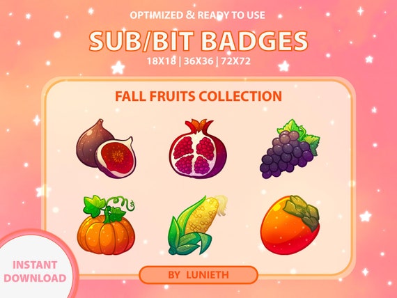 Fall Sub Badges Bit Badges Twitch Badges Cute Sub Badges - Etsy