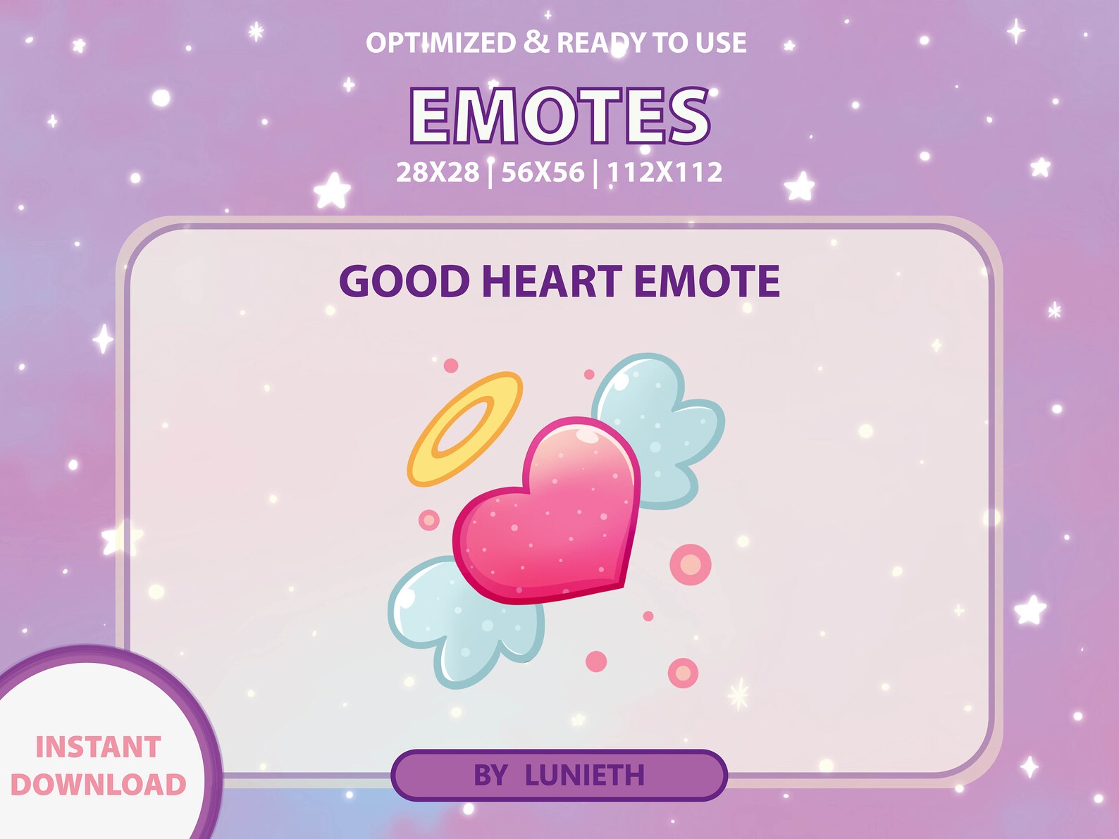 Winged Heart Emote Cute Twitch Emote Design Twitch Discord Youtube ...
