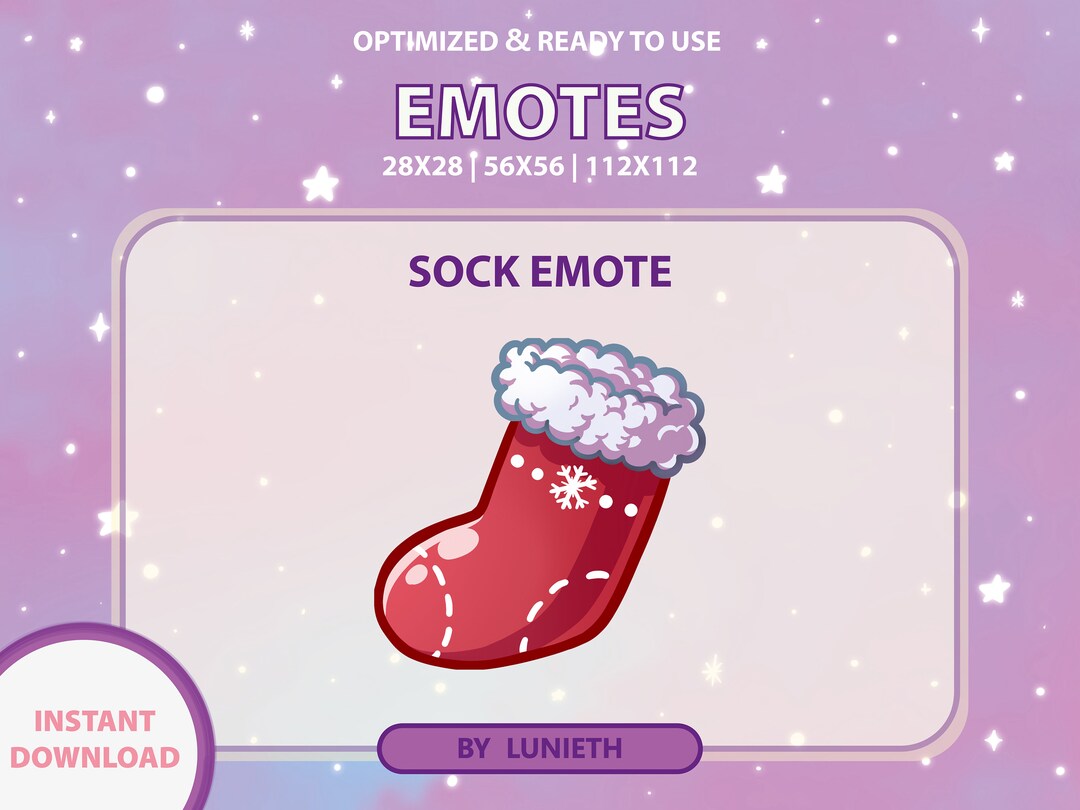 Red Sock Emote | Cute Twitch Emote Design | Twitch Discord Youtube ...