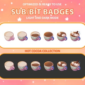 Hot Cocoa Badges | Sub Badges | Bit Badges | Twitch Badges | - Etsy