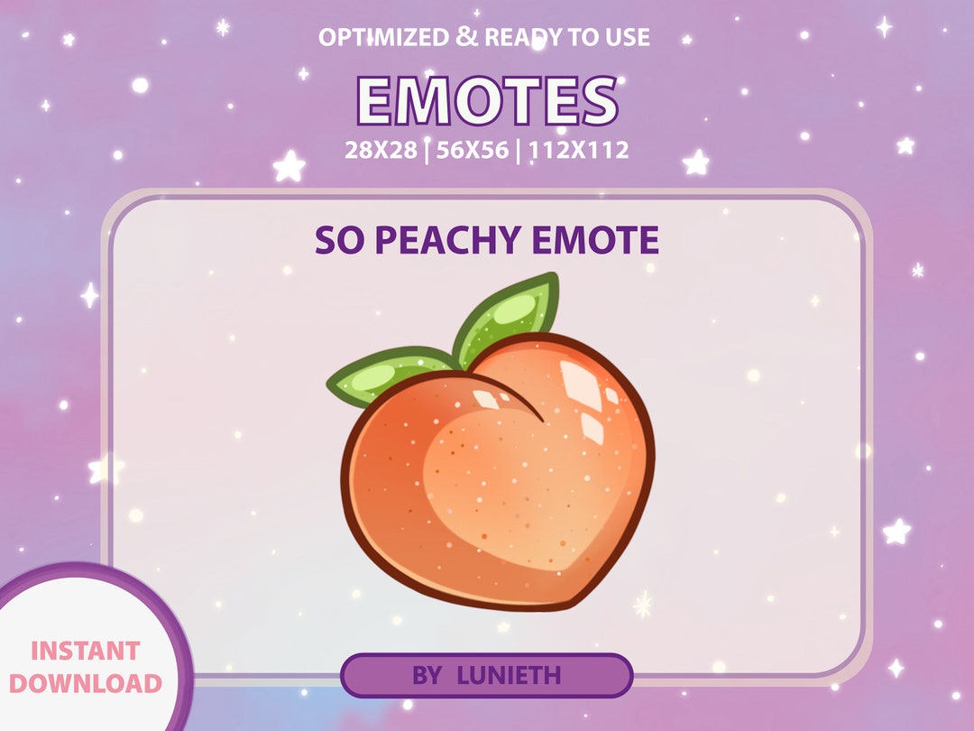Glossy Orange Peach Fruit Emote | Cute Twitch Emote Design | Twitch ...