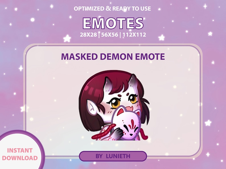 Demon Girl Emote | Cute Twitch Emote Design | Twitch Discord Youtube ...