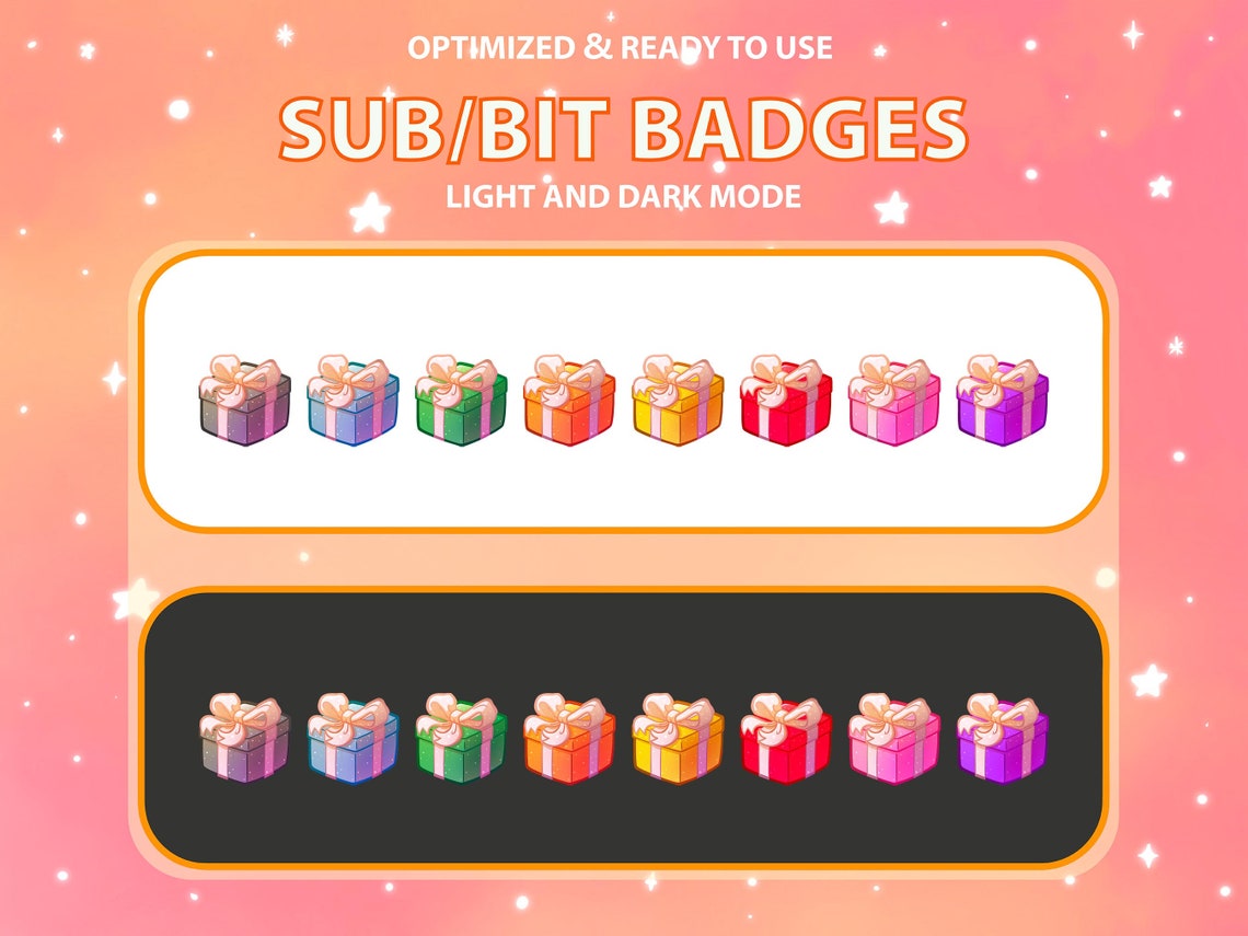 Present Badges Sub Badges Bit Badges Twitch Badges - Etsy