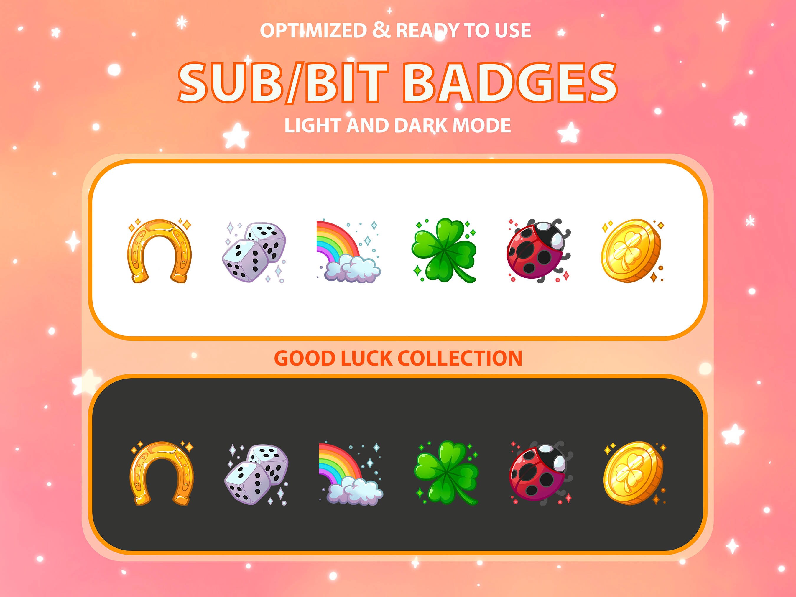 Good Luck Sub Badges | Bit Badges | Twitch Badges | Cute Sub Badges ...