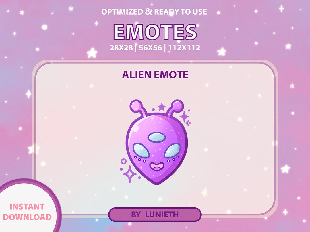 Purple Alien Emote | Cute Twitch Emote Design | Twitch Discord Youtube ...