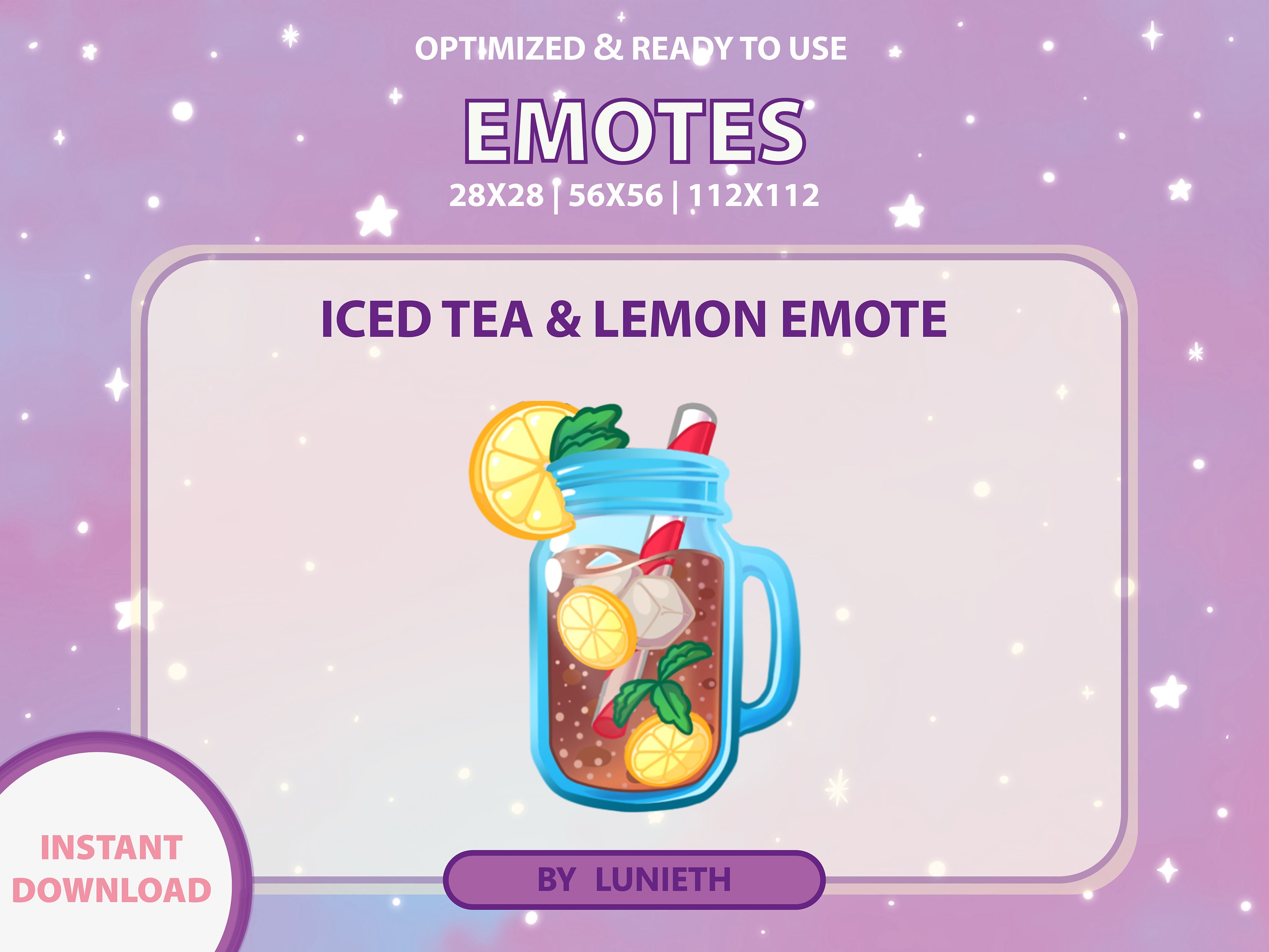 Lemon Iced Tea Jar Emote Cute Twitch Emote Design Twitch - Etsy