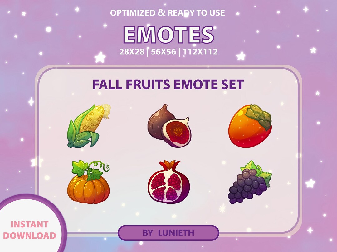 Fall Emote Set | Cute Twitch Emote Design | Twitch Discord Youtube ...