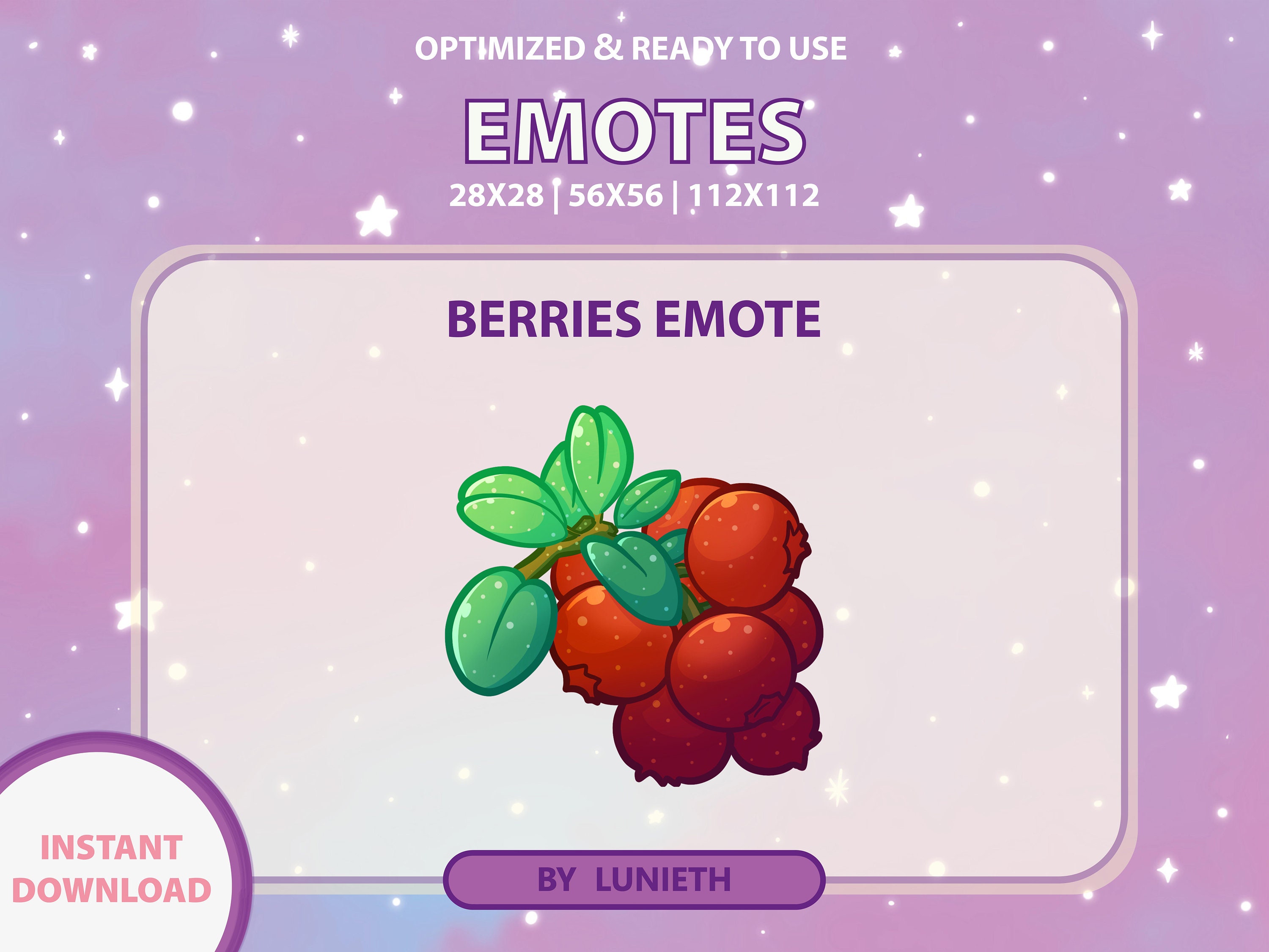 Berry Emote | Cute Twitch Emote Design | Twitch Discord Youtube ...