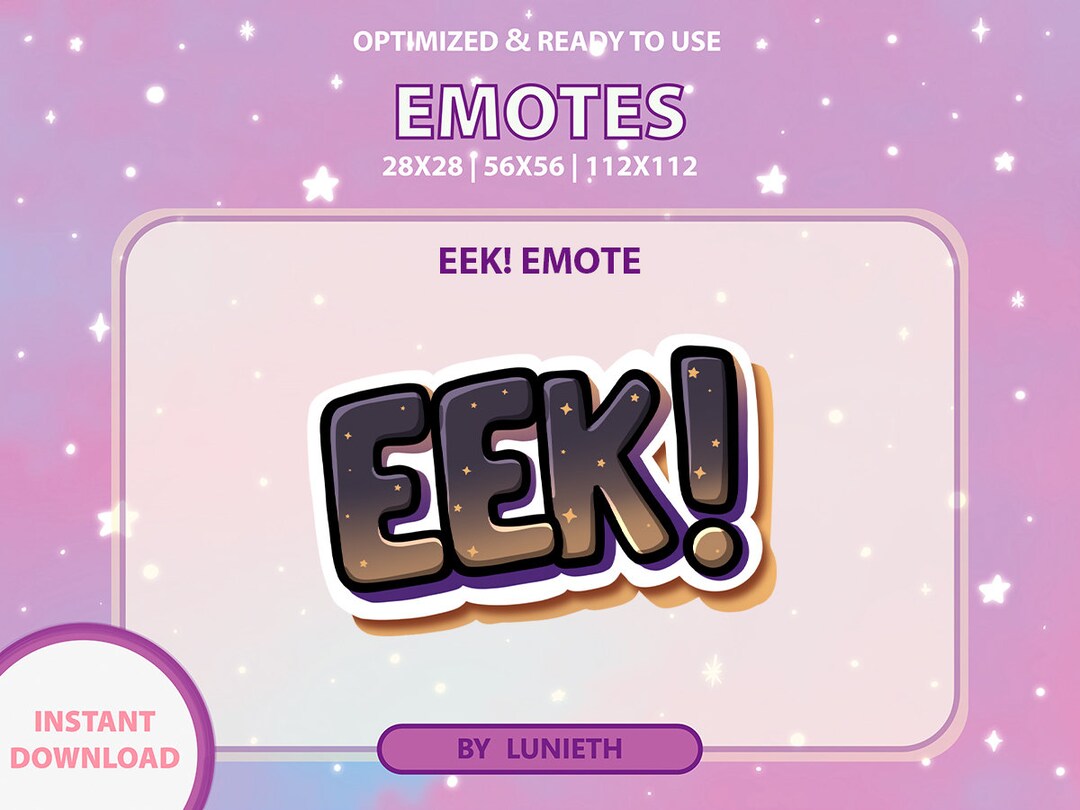 EEK! Text Emote | Cute Twitch Emote Design | Twitch Discord Youtube ...