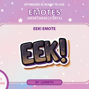 EEK! Text Emote | Cute Twitch Emote Design | Twitch Discord Youtube ...