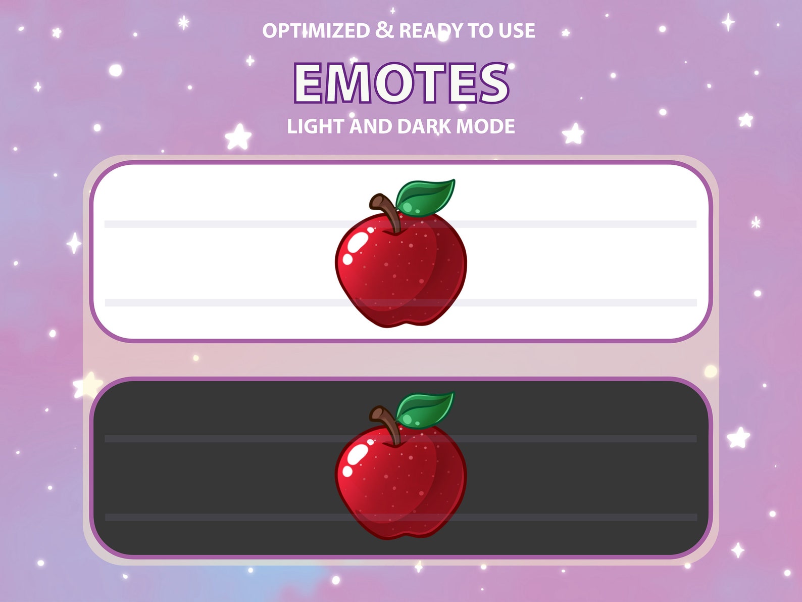 Glossy Red Apple Fruit Emote | Cute Twitch Emote Design | Twitch ...