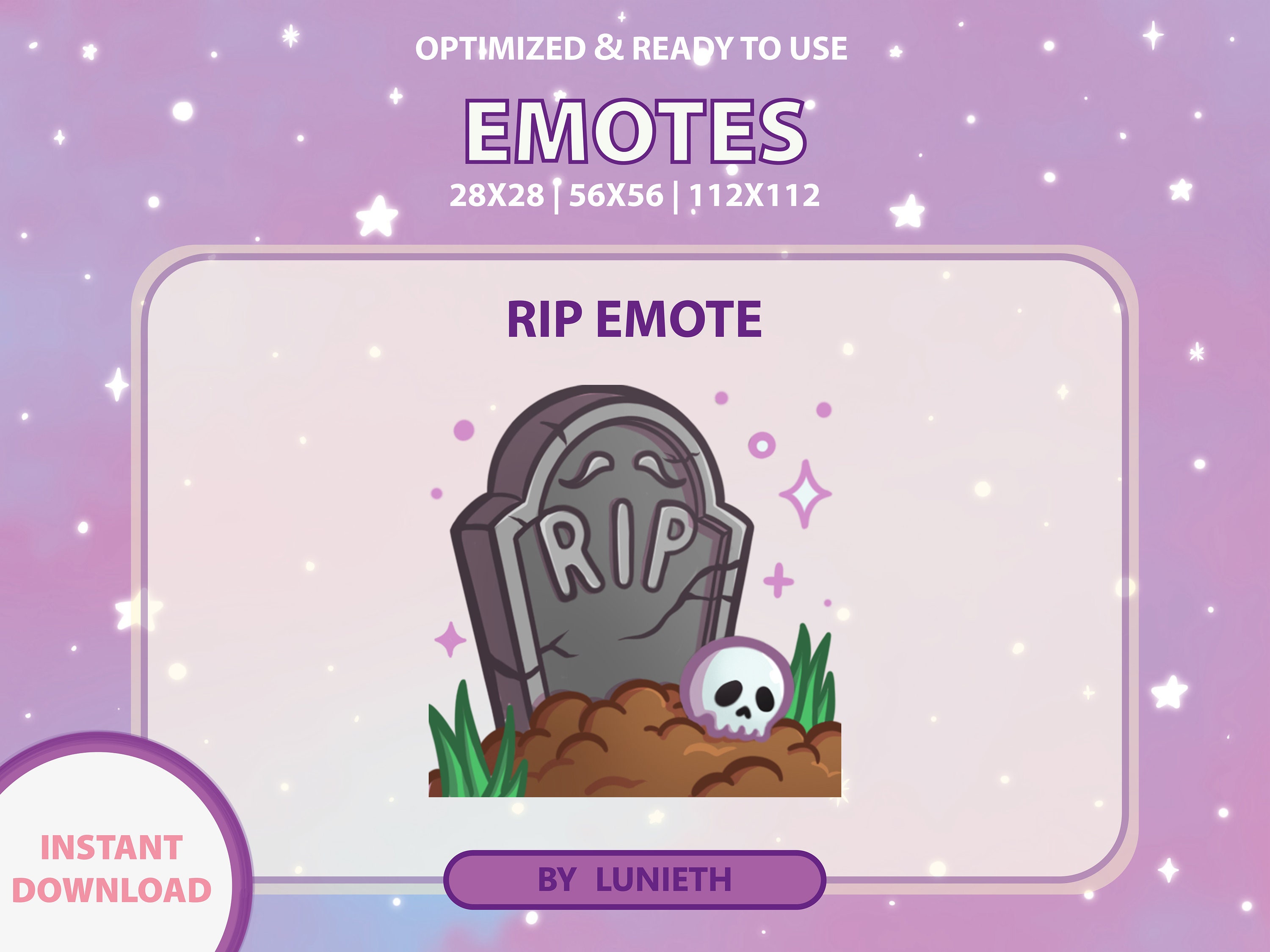 RIP Emote Cute Twitch Emote Design Twitch Discord Youtube - Etsy India