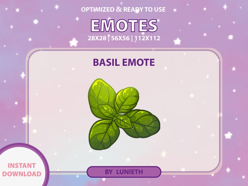 Basil Emote | Cute Twitch Emote Design | Twitch Discord Youtube ...