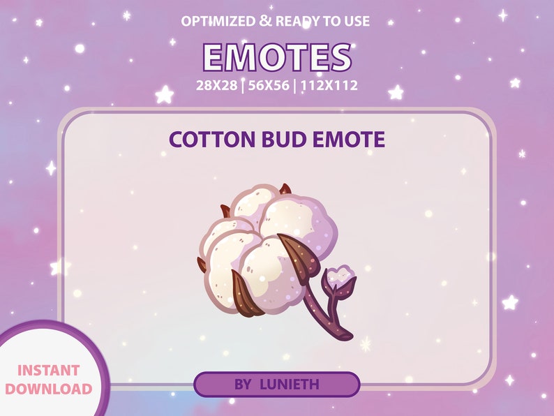 Cotton Bud Emote Cute Twitch Emote Design Twitch Discord - Etsy