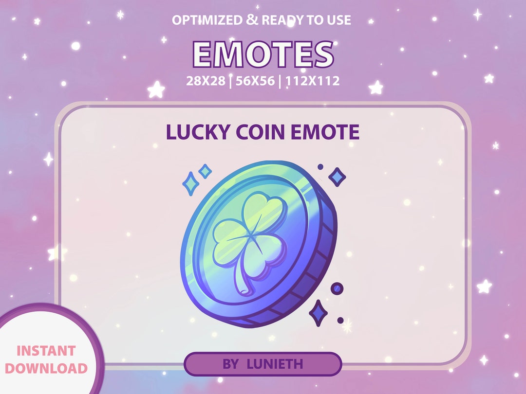 Lucky Coin Emote | Cute Twitch Emote Design | Twitch Discord Youtube ...