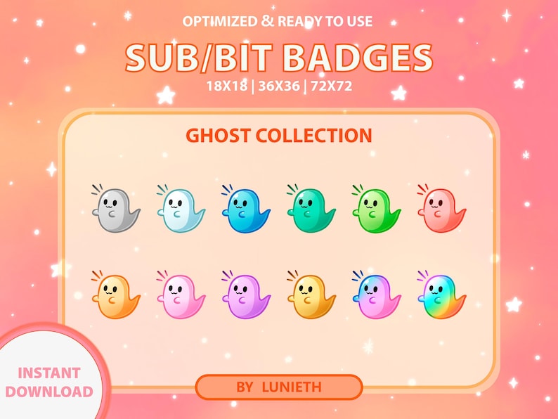 Ghost Sub Badges Bit Badges Twitch Badges Cute Sub - Etsy