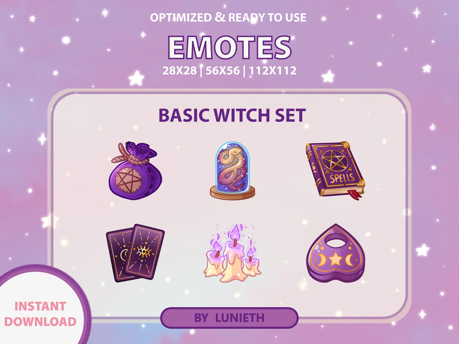 Witchy Emote Set Cute Twitch Emote Design Twitch Discord - Etsy