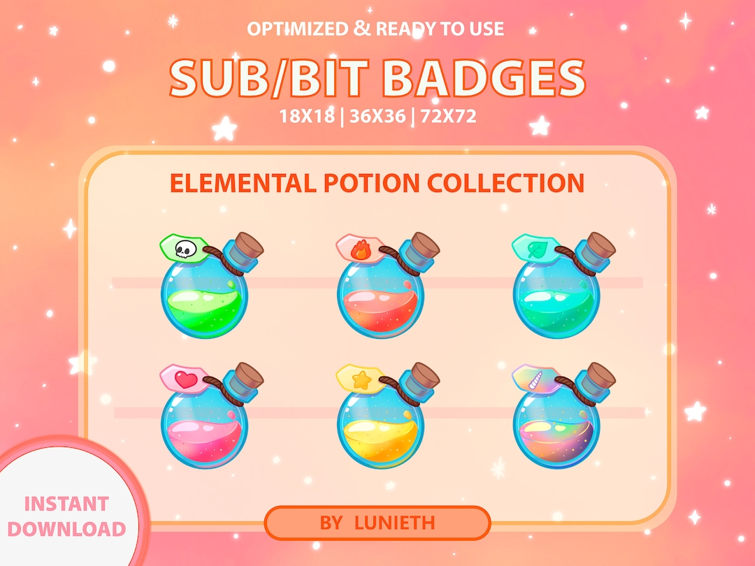 Magic Potion Badges | Bit Badges | Twitch Badges | Sub Badges - Etsy