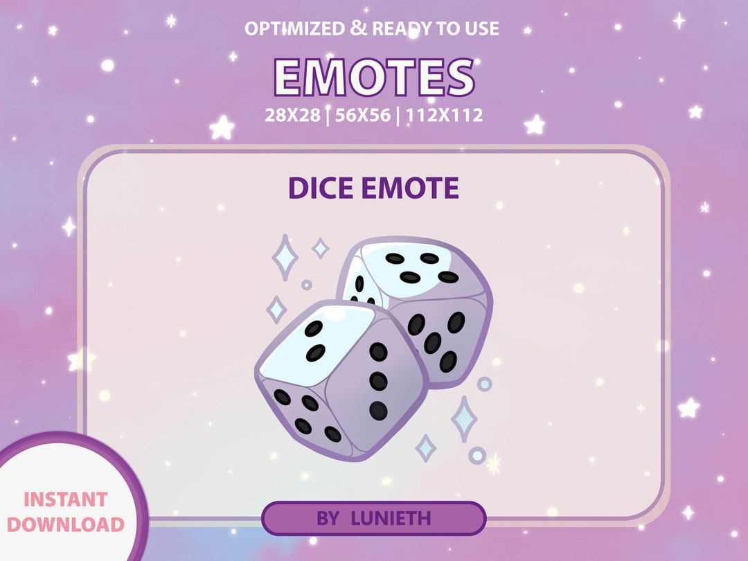 Roll Dice Emote | Cute Twitch Emote Design | Twitch Discord Youtube ...