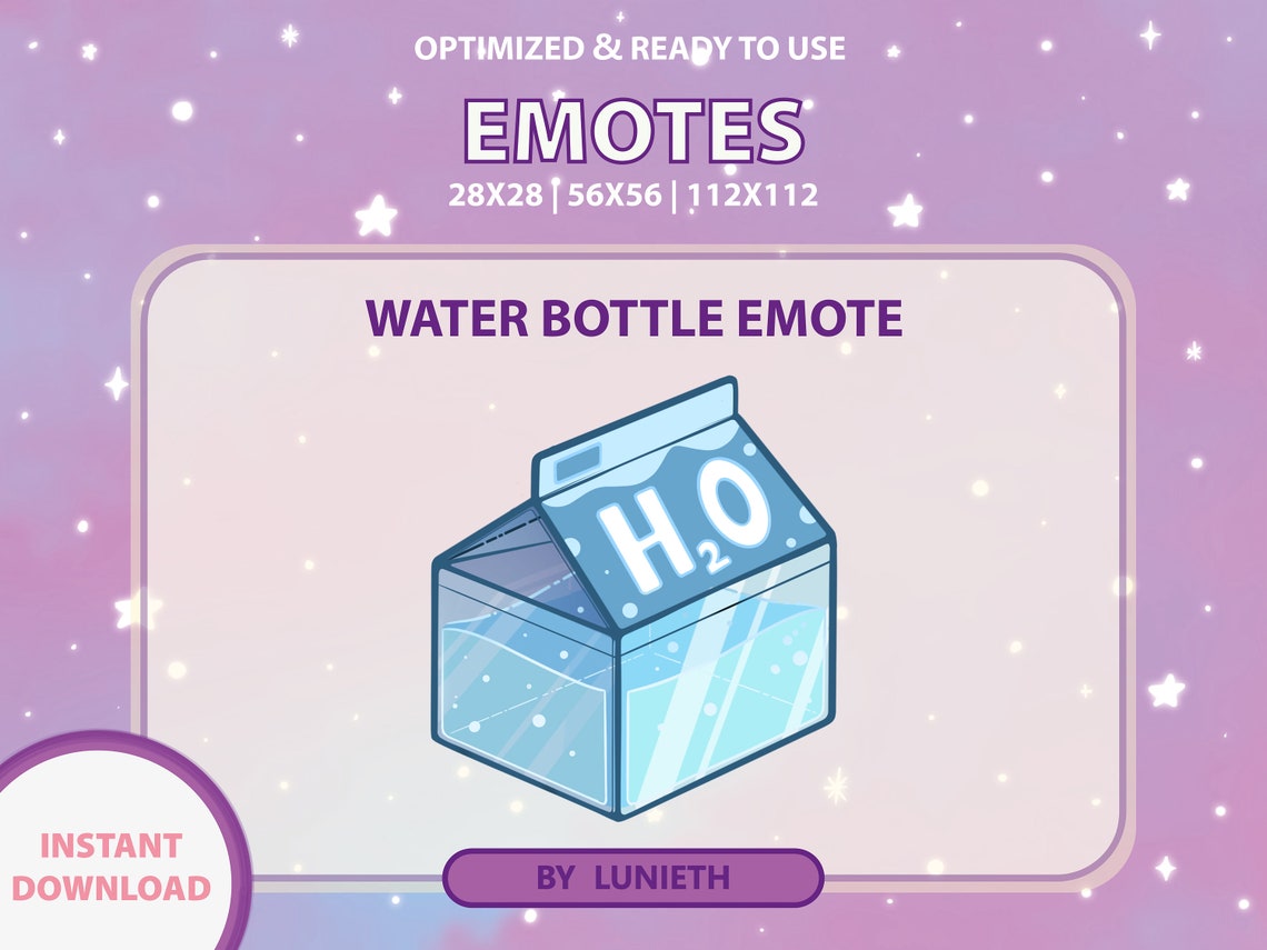 Water Bottle Emote Cute Twitch Emote Design Twitch Discord - Etsy
