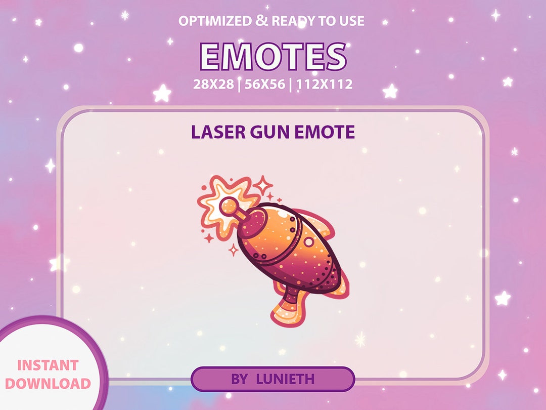 Sunset Laser Gun Emote | Cute Twitch Emote Design | Twitch Discord ...