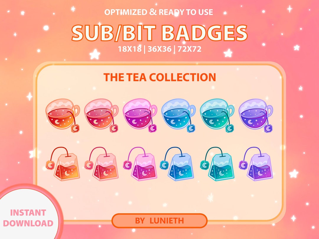 Tea Badges | Bit Badges | Twitch Badges | Sub Badges - Etsy