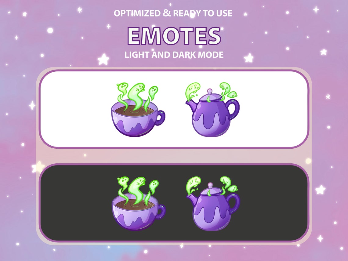 Tea Time Emote Set Cute Twitch Emote Design Twitch Discord - Etsy