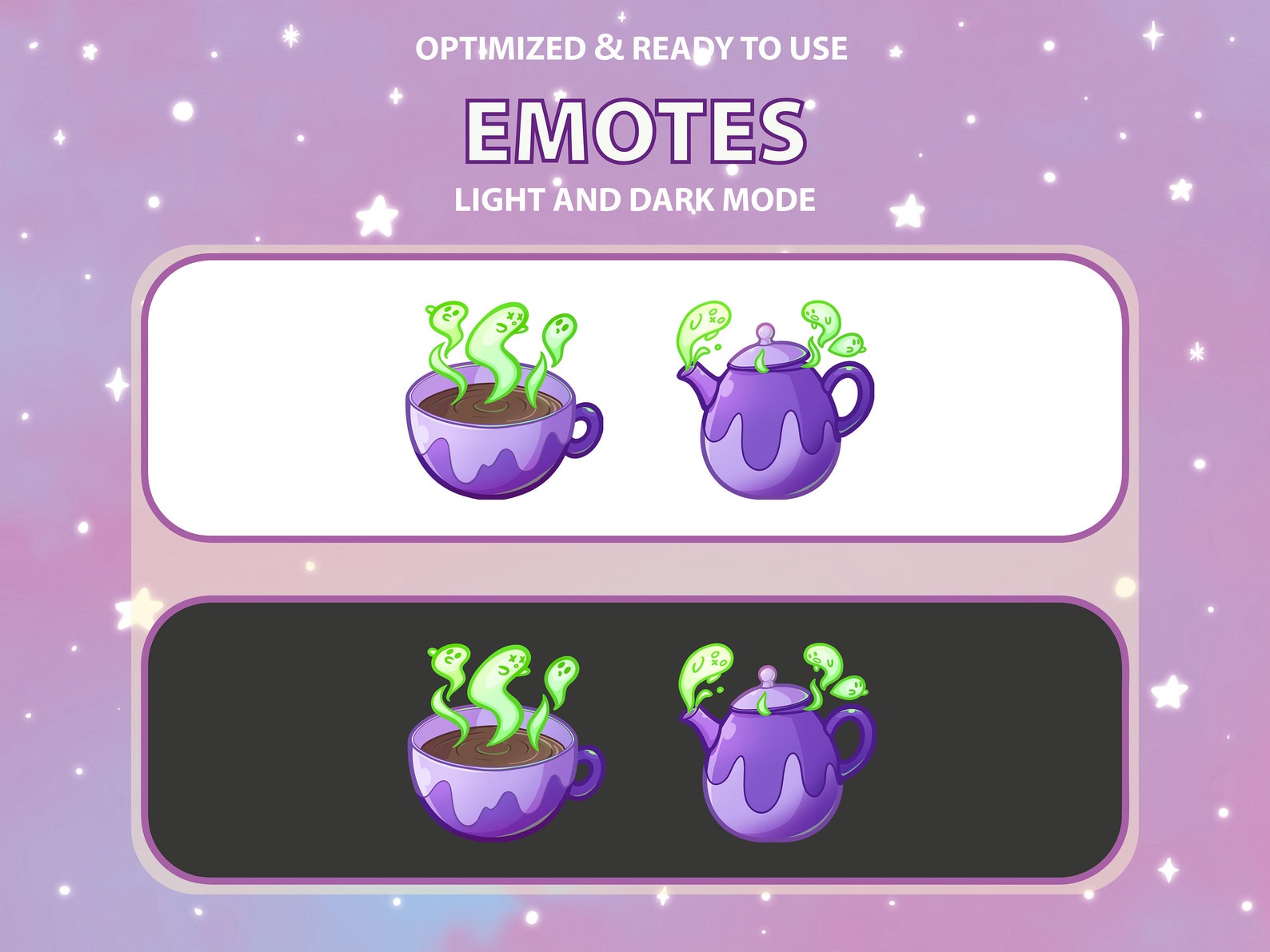 Tea Time Emote Set| Cute Twitch Emote Design | Twitch Discord Youtube ...