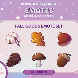 Fall Emote Set | Cute Twitch Emote Design | Twitch Discord Youtube ...