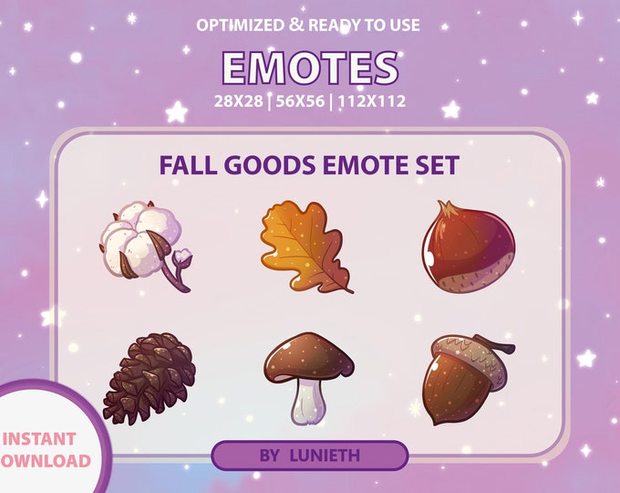 Fall Emote Set | Cute Twitch Emote Design | Twitch Discord Youtube ...