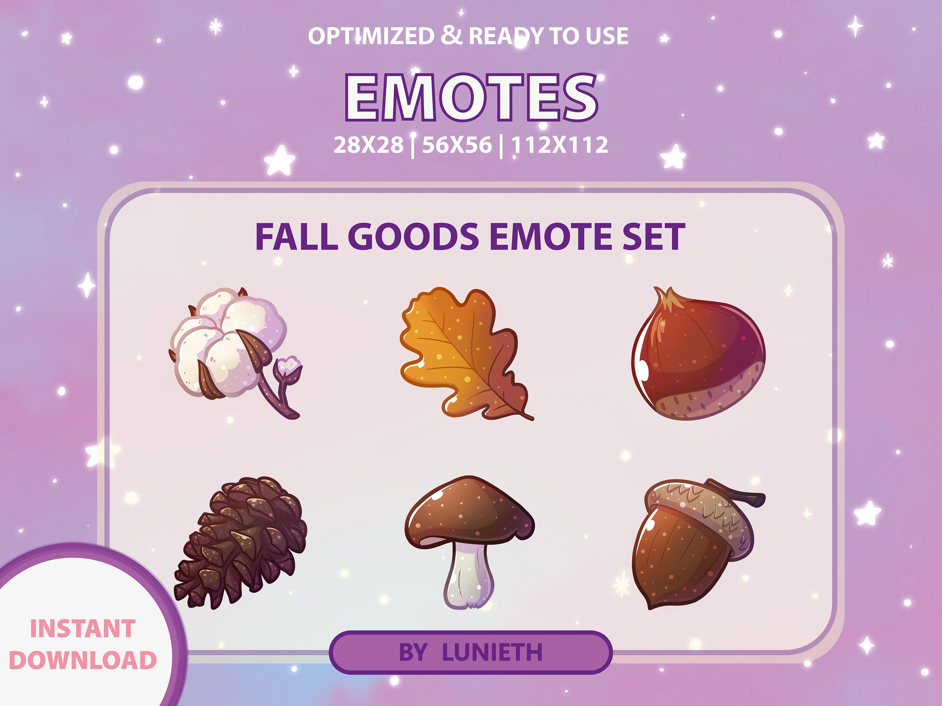 Fall Emote Set | Cute Twitch Emote Design | Twitch Discord Youtube ...