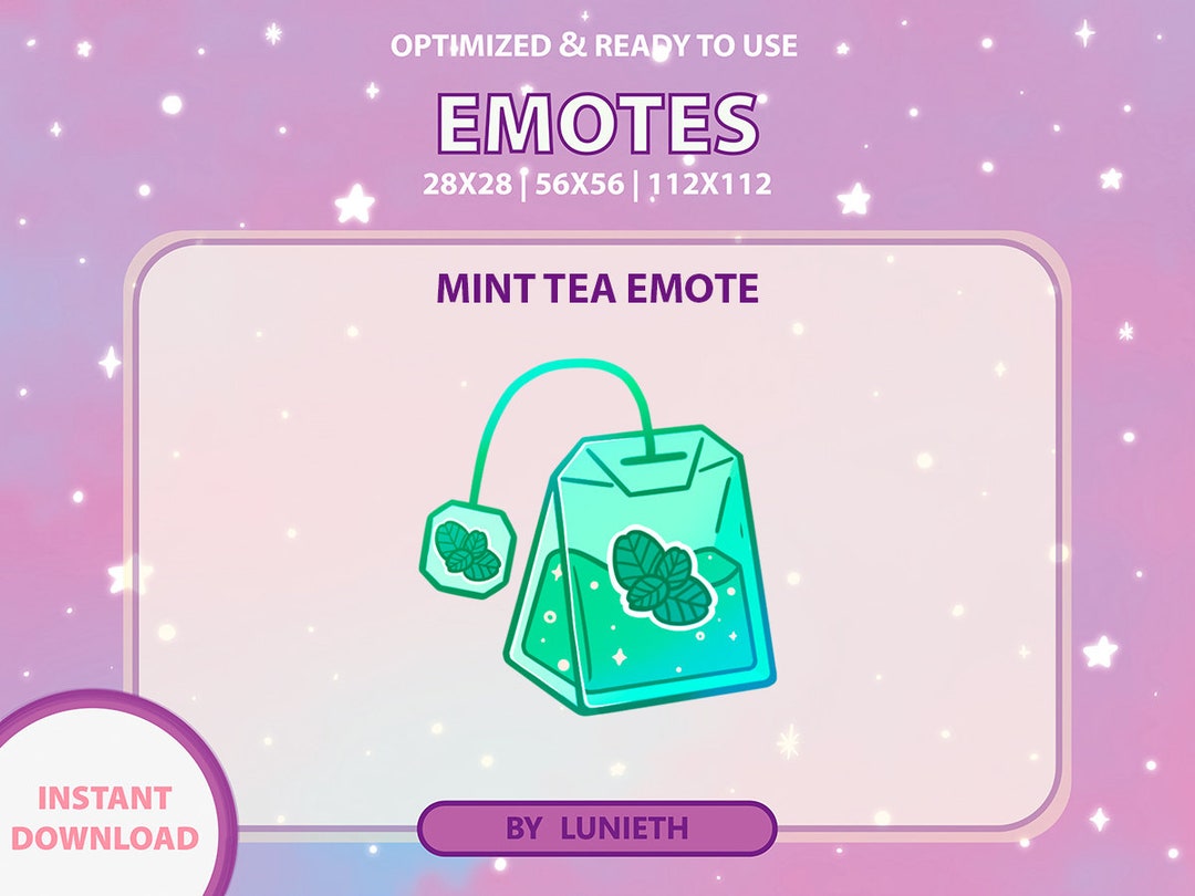 Mint Tea Bag Emote Cute Twitch Emote Design Twitch Discord - Etsy