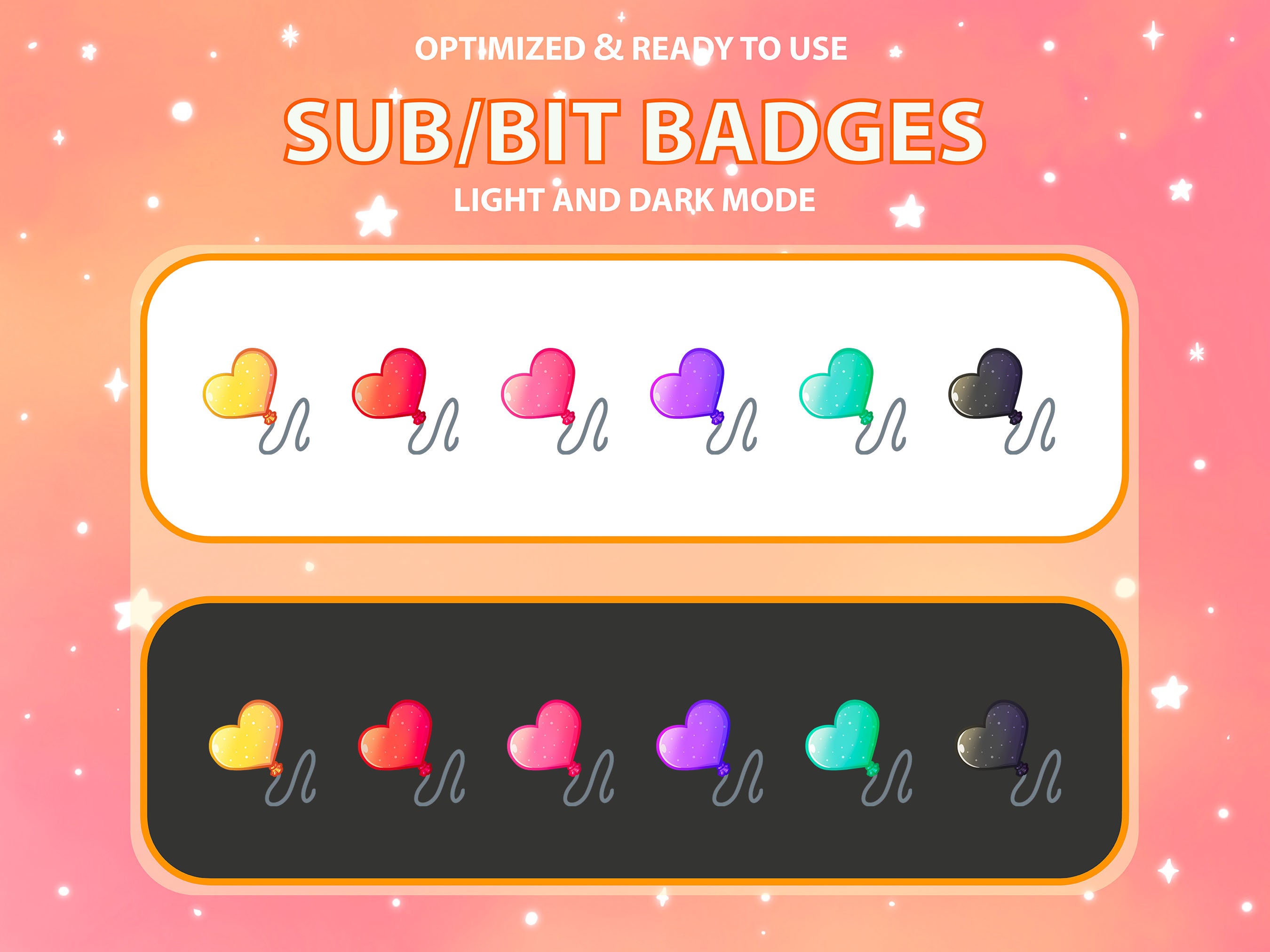Balloon Sub Badges | Bit Badges | Twitch Badges | Cute Sub Badges ...