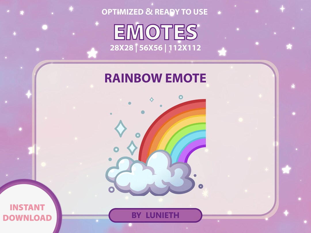 Rainbow Emote Cute Twitch Emote Design Twitch Discord Youtube Channel ...