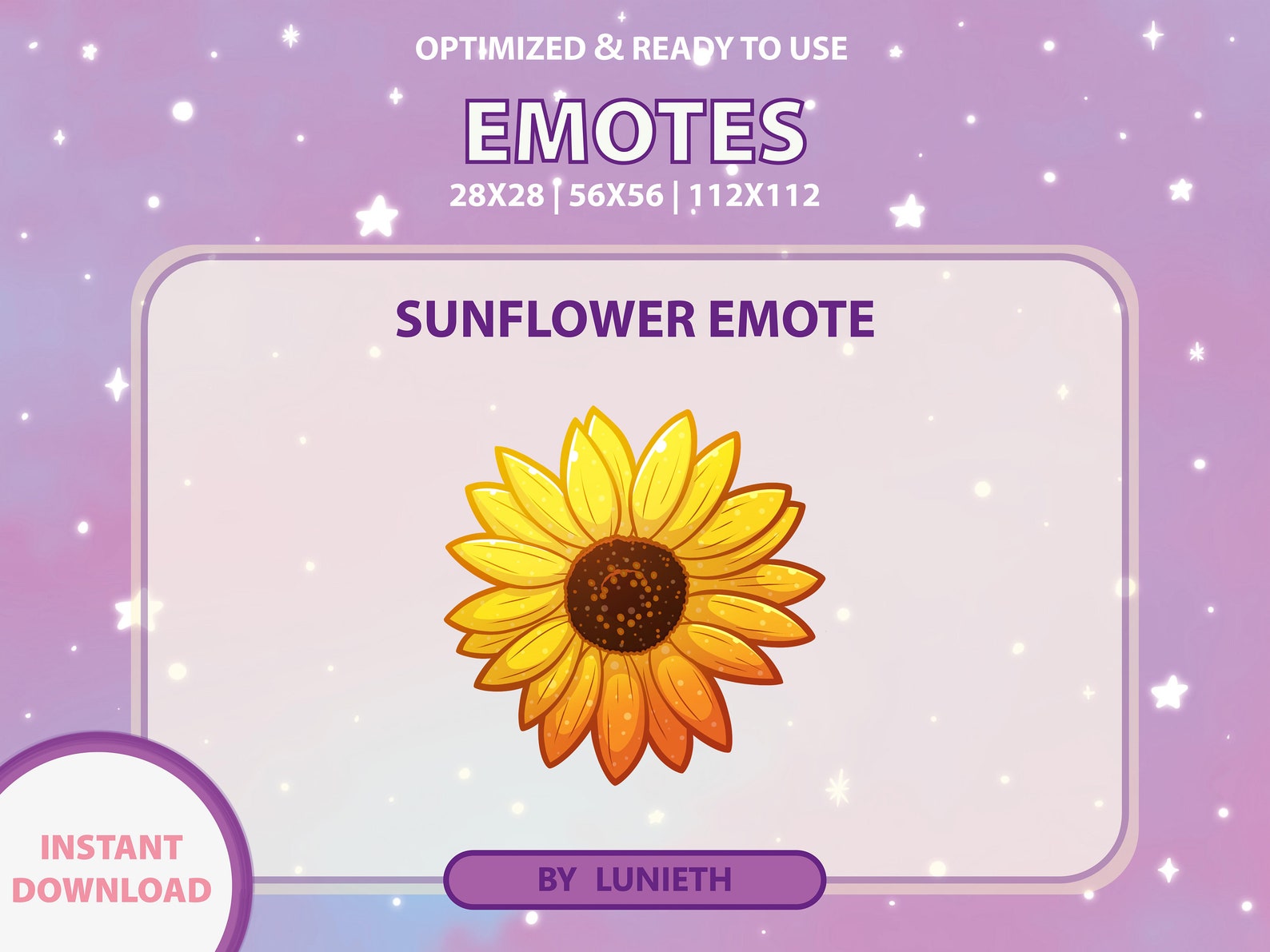 Sunflower Emote Cute Twitch Emote Design Twitch Discord Youtube Channel ...