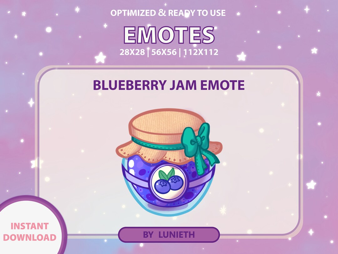 Blueberry Jam Food Emote | Cute Twitch Emote Design | Twitch Discord ...