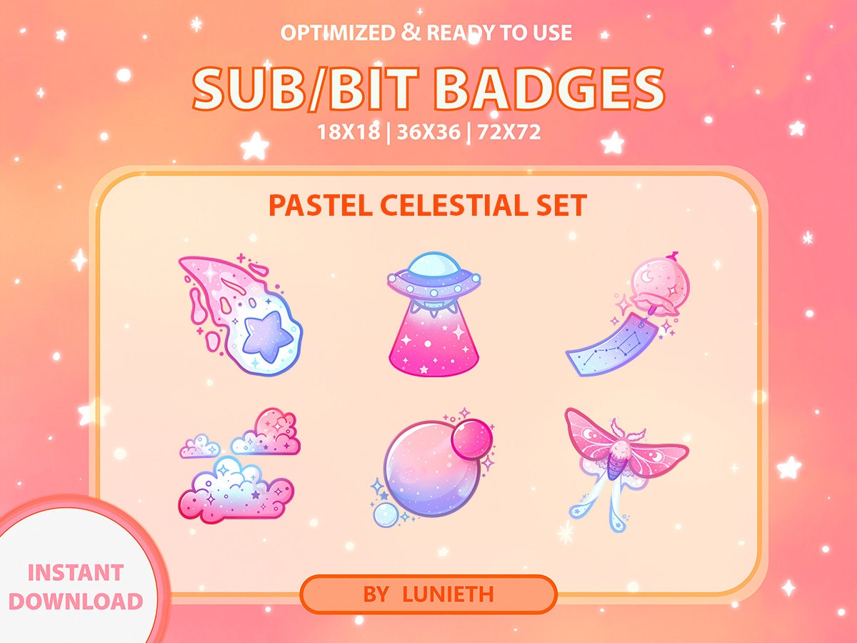 Pastel Celestial Sub Badges Bit Badges Twitch Badges - Etsy