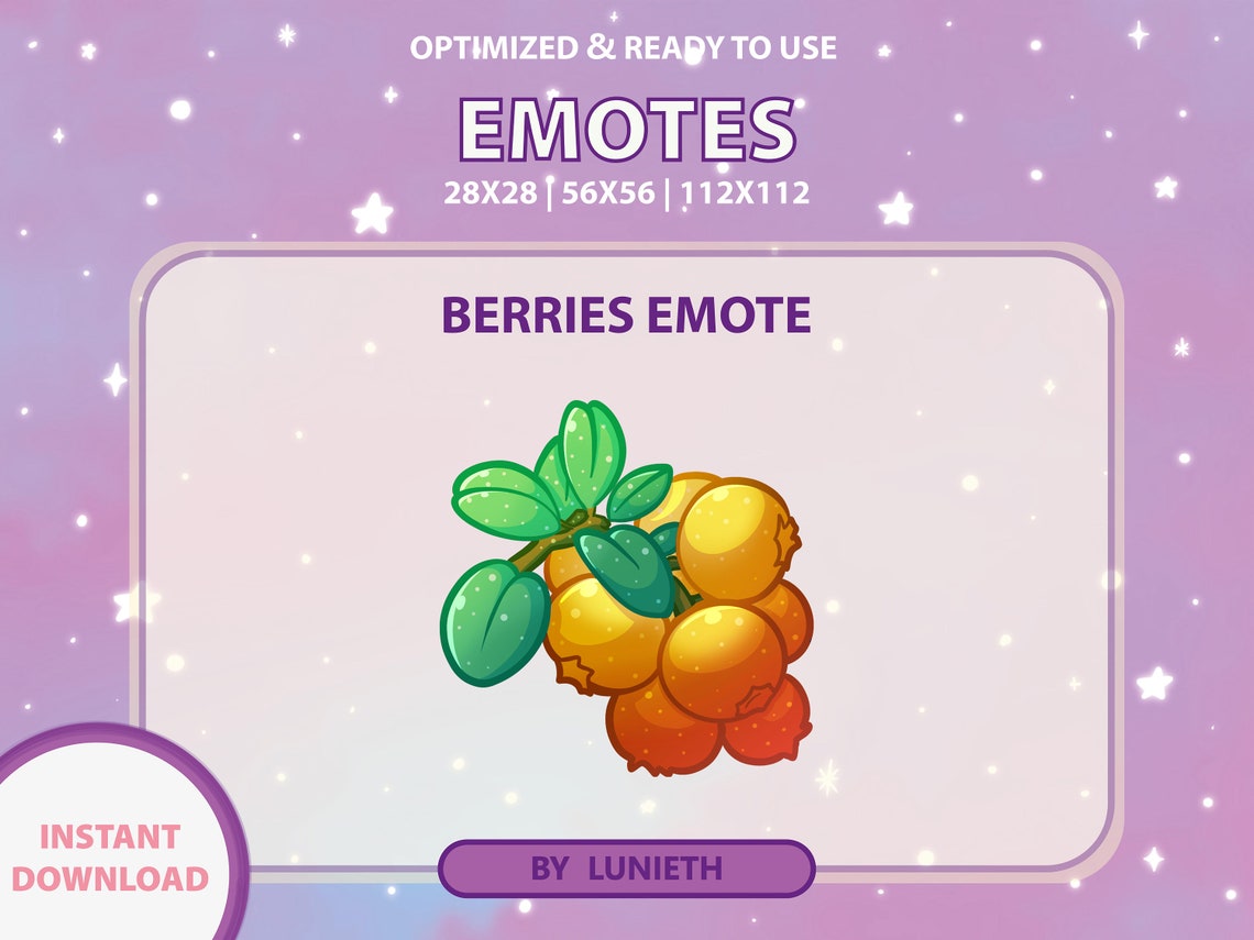 Berry Emote Cute Twitch Emote Design Twitch Discord - Etsy